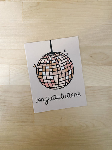 Disco Ball Congratulations | Greeting Card | Clay Collection Co.