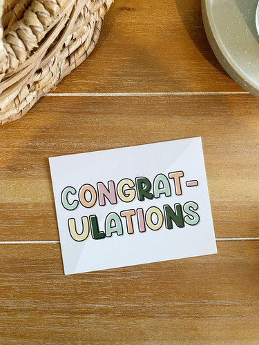 Congratulations Bubble Letters | Greeting Card | Clay Collection Co.