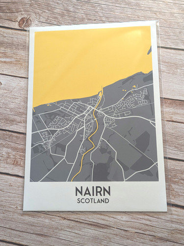 A4 print of Nairn - Map | craftyweebirdie