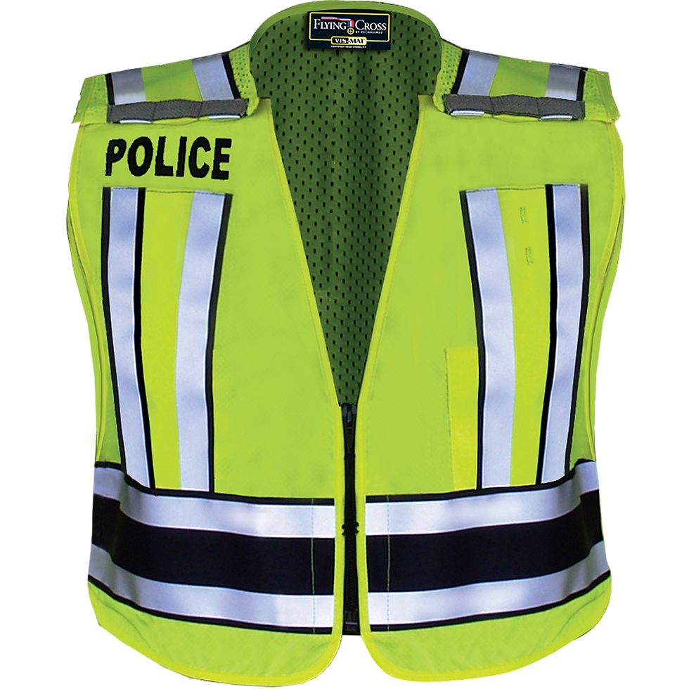 HIVIS YELLOW PRO SERIES SAFETY VEST WITH NAVY BAND AND POLICE LETTERING ...