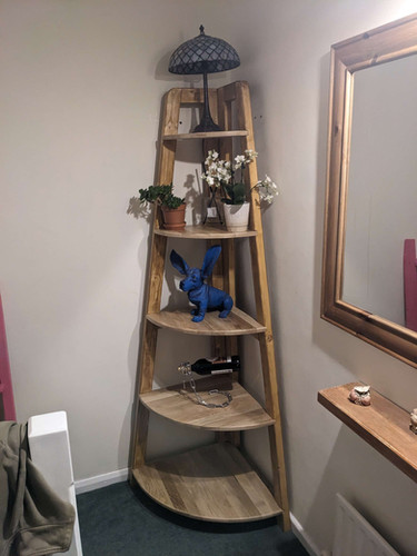 Stunning Oak and pine corner unit with 5 shelves. | Swings Etcetera