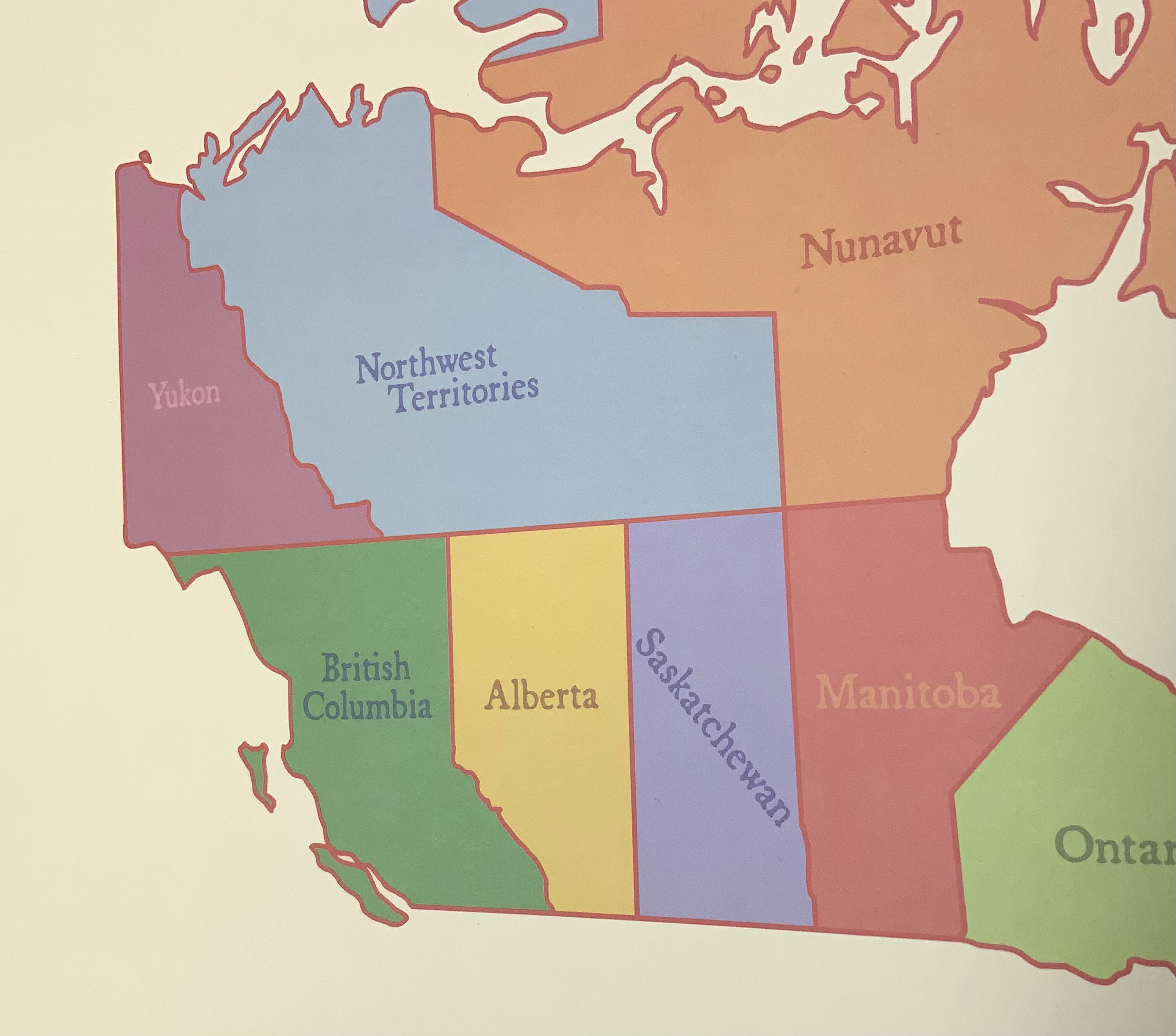 Globes & Maps 1954 Vintage East Canada Map Home Décor etna.com.pe