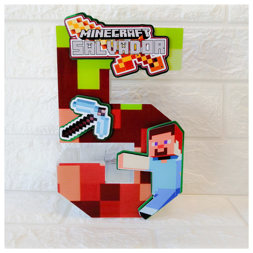 Número 3D Minecraft | Ekeko Diseños