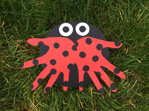 Handprint LadyBug Craft