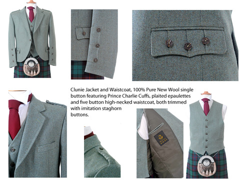 Crail Jacket in Moss Green Herringbone Clunie Tweed | highlander