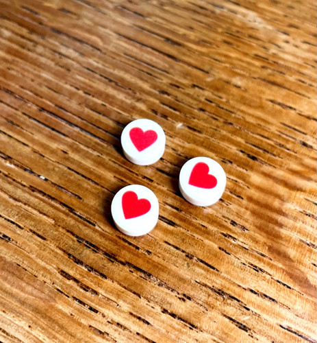 Fliese 1x1 rund bedruckt | Herzen | Penny Bricks