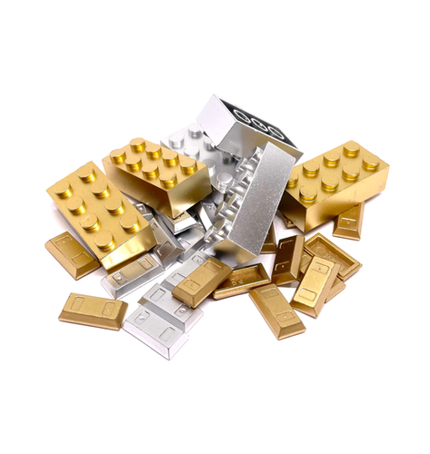 Goldene und silberne Steine | Penny Bricks