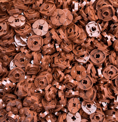 100x Platte rund 2x2 mit Kreuz-Loch | 4032 | Penny Bricks