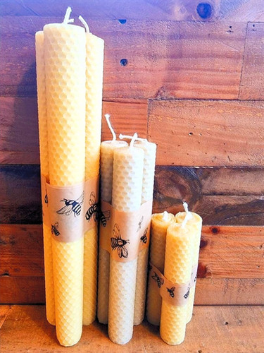 3 medium hand rolled candles | Llangattockapiaries