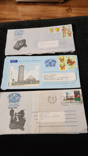Kenya Letters with Air Mail Stamps 1990 Lot of 3 | Pamela A Zell