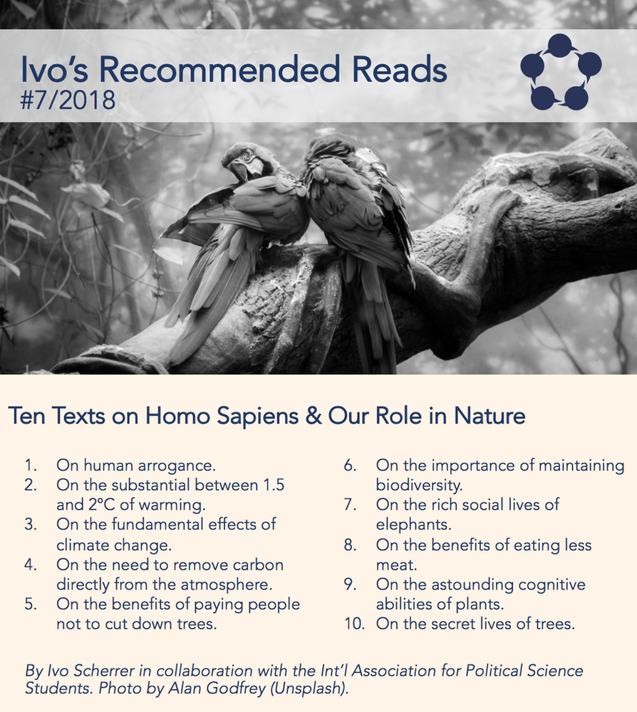 Ten Readings on Homo Sapiens and Our Role in Nature