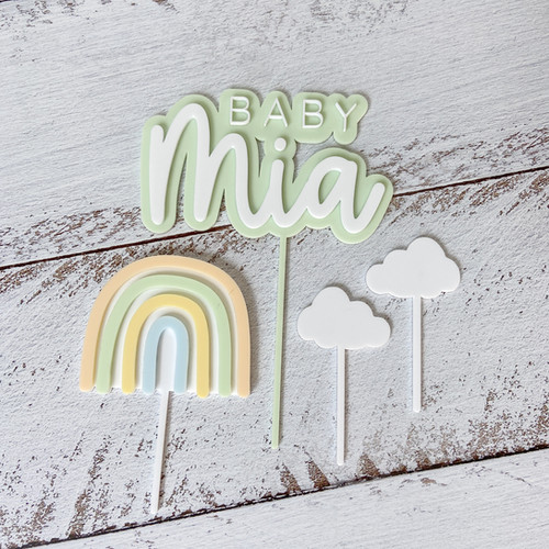 Rainbow Baby Cake Topper Set | Little Letter Co