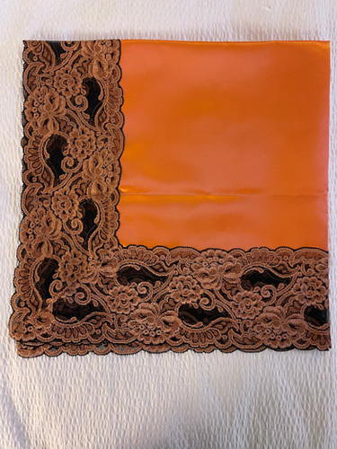 Elegant Orange and Blabk Satin Lady Lap Cover | J & Co.