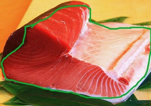 What parts of tuna are suitable for Sashimi?