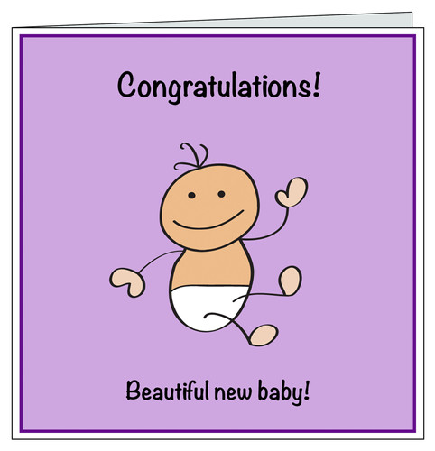 New Baby, Stick-Figure Congratulations Card | Muddy Turnip