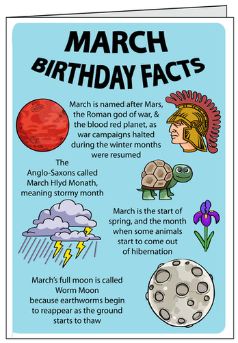 March Facts Birthday Card | Muddy Turnip