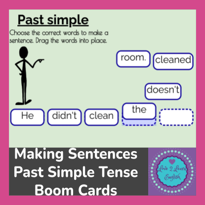Past Simple Tense Making Sentences Boom Cards | ESL Grammar | Love 2 ...