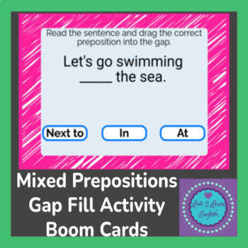 Preposition Grammar Practice Boom Cards for ESL and Middle School ...