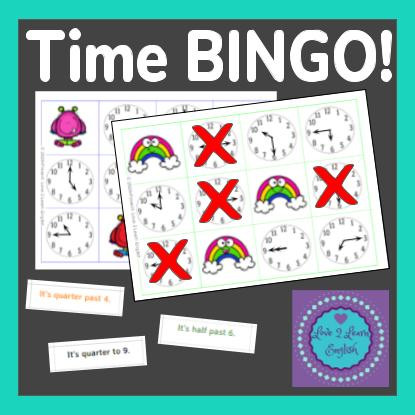 Time Bingo Game | Love 2 Learn English