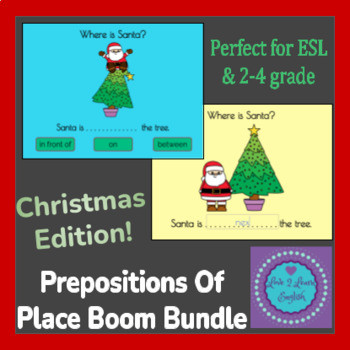 Christmas Boom Cards for Prepositions of Place and Positions - Grammar ...