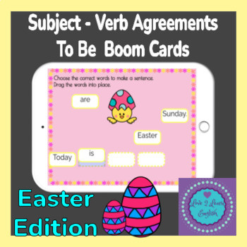 Easter Grammar Activity Boom Cards - Sentence Structure and the Verb TO ...