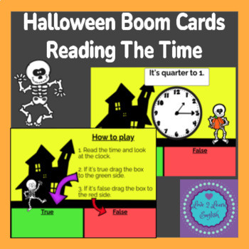 Halloween Math Center - Telling Time No-Prep Boom Cards, Math Skills ...