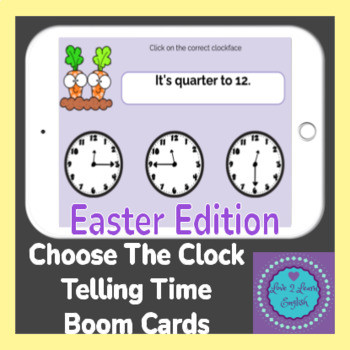 Easter Math Center - Telling Time No-Prep Boom Cards, Math Skills ...
