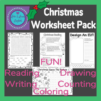 Christmas-Themed Vocabulary, Reading Comprehension & Writing No- Prep ...