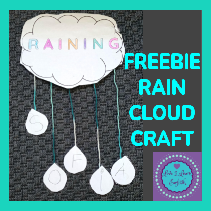 FREEBIE Rain Cloud Craft | Love 2 Learn English