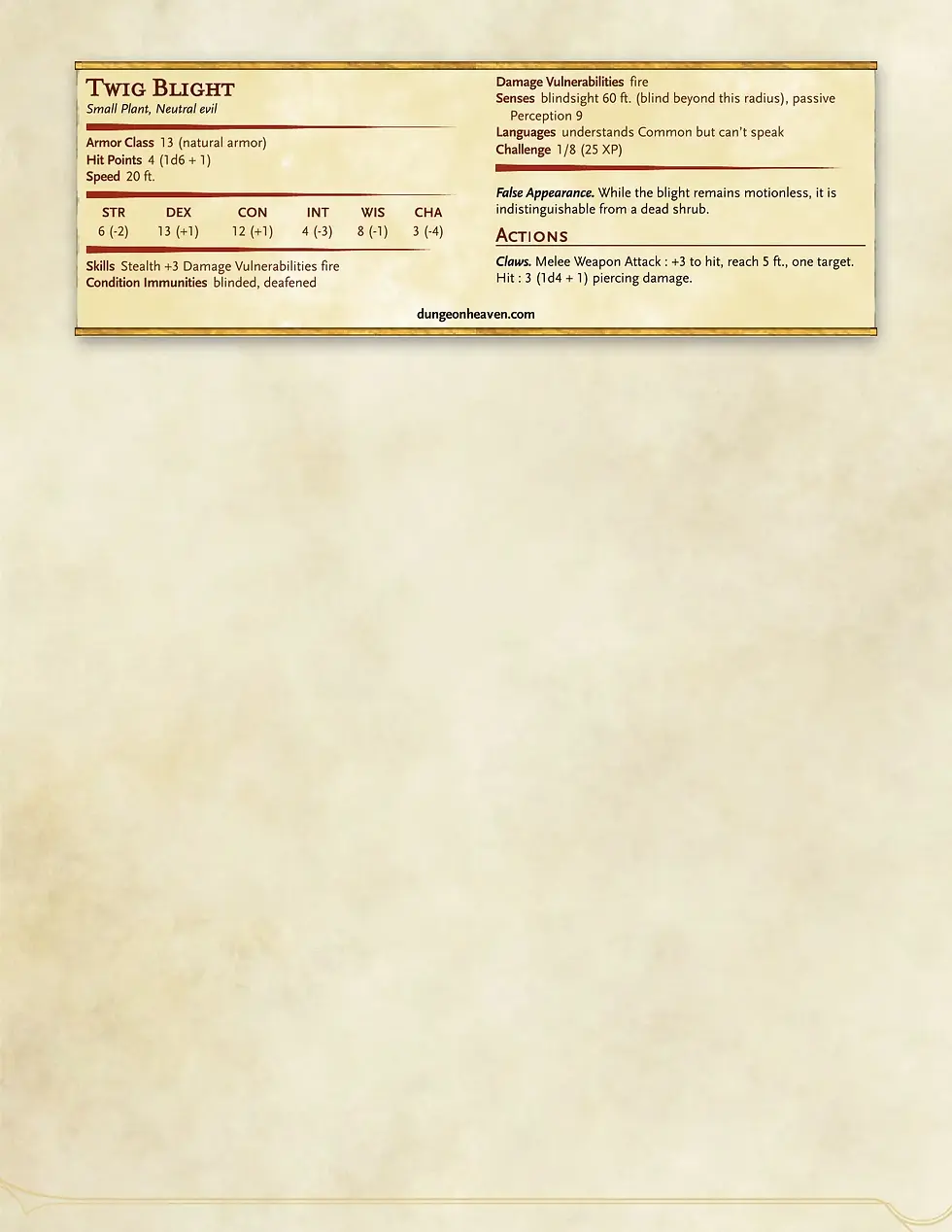 Twig Blight - DungeonHeaven