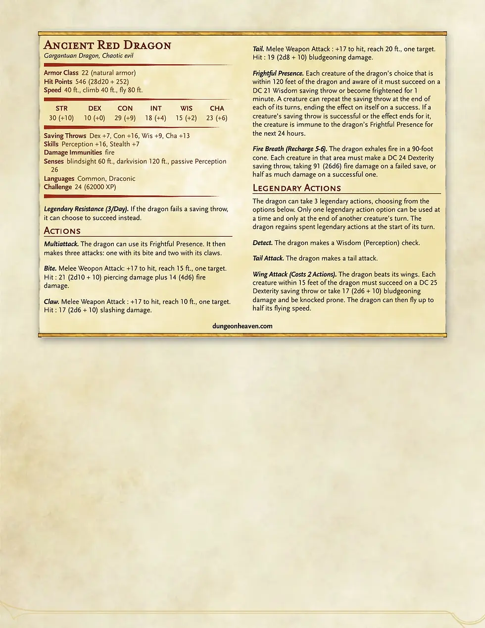 Ancient Red Dragon - DungeonHeaven