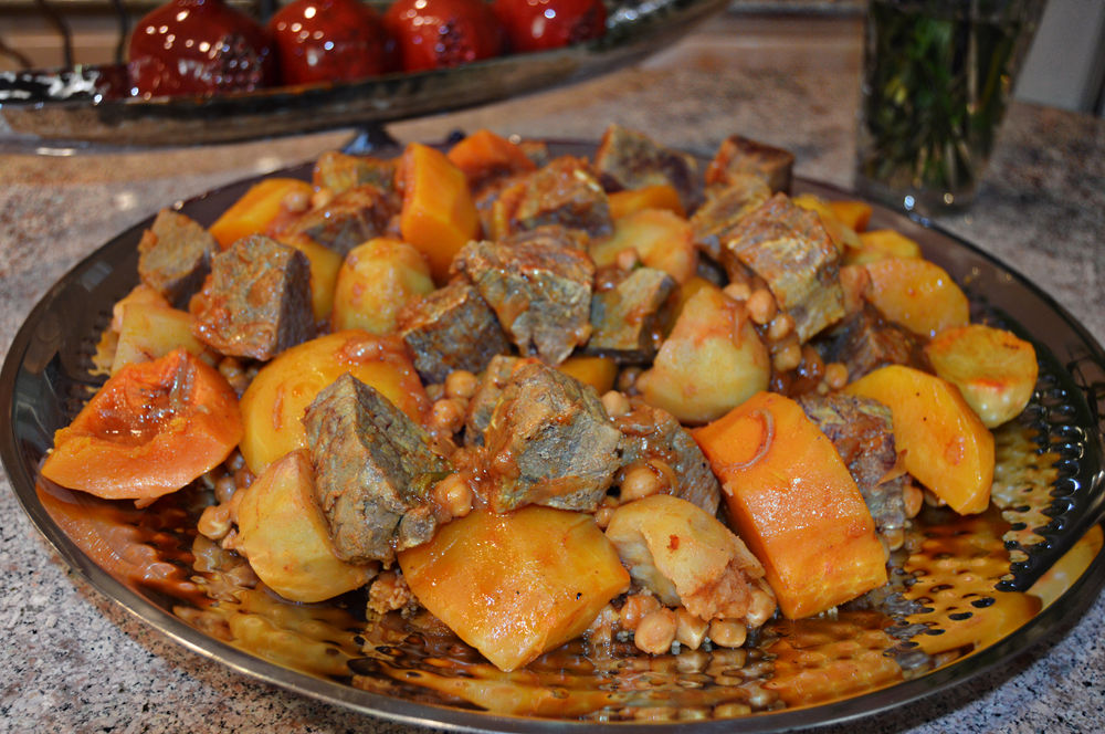 COUSCOUS WITH A BEEF, BUTTERNUT SQUASH, AND POTATO STEW