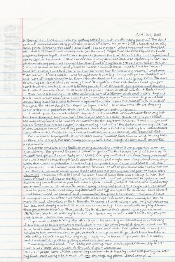 Behind The Words…. of Jodi Arias’ Perryville Letter – Behind The Words ...