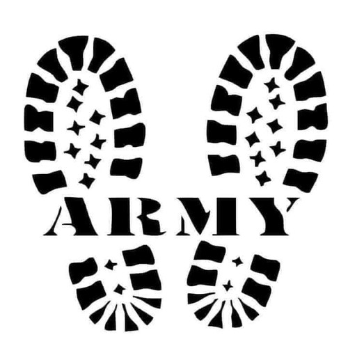 Army Combat Boot Prints Vinyl Decal Sticker | ANYStickerUWant.com
