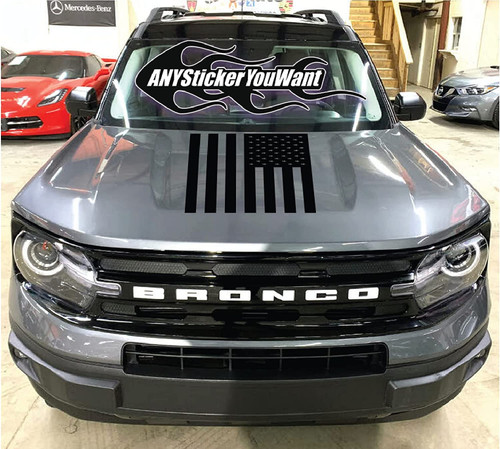 Ford Bronco American Flag Hood Decal Sticker 24 | ANYStickerUWant.com