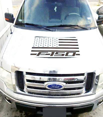 Ford F150 American Flag Hood Stripe Decal Sticker 130 | ANYStickerUWant.com
