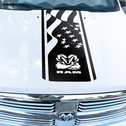 Dodge Ram 1500 2500 3500 Flag Hood Stripe Vinyl Decal Sticker 29 ...