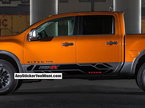 Nissan Titan Pro4X Rocker Panel Stripes Vinyl Decal Sticker 109 ...