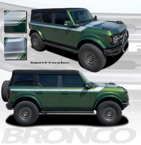 Ford Bronco CINCH WIDE Full Side Hockey Vinyl Decal Sticker ...