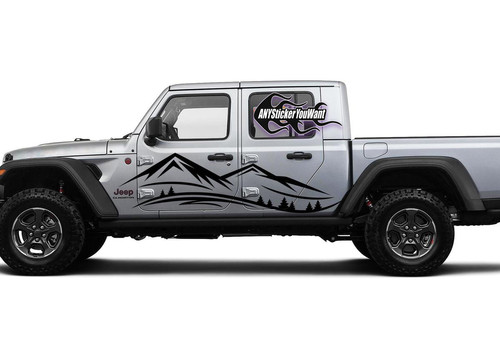 Jeep Wrangler Full Side Mountain Scene Decal Sticker | ANYStickerUWant.com