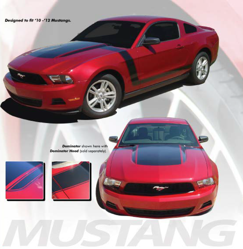 Ford Mustang DOMINATOR 2 Hood and Hockey Stripes Vinyl Decal Sticker ...