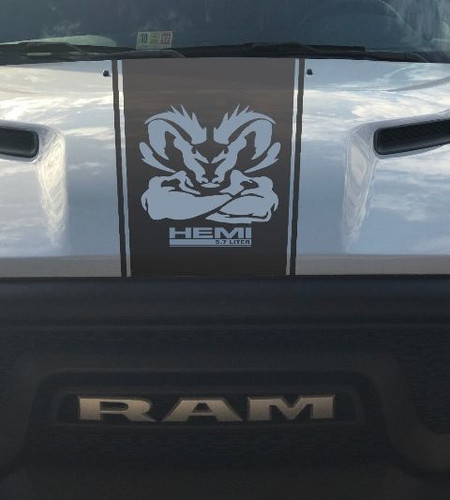 Dodge Muscle Ram 1500 2500 3500 Hemi Hood Racing Stripe Decal Sticker ...