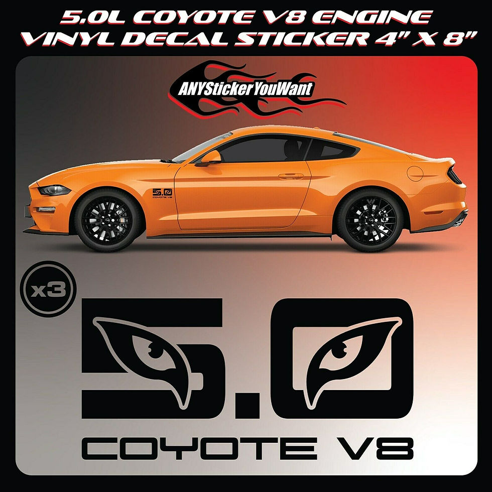 5.0L COYOTE V8 Engine Vinyl Decal Sticker | ANYStickerUWant.com