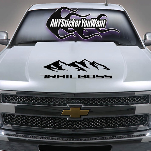 Chevy Chevrolet Trail Boss Mountain Hood Decal Sticker ...