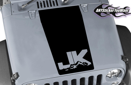 Jeep Wrangler Rubicon Blackout JK Mountain Stripe Hood Decal Sticker ...