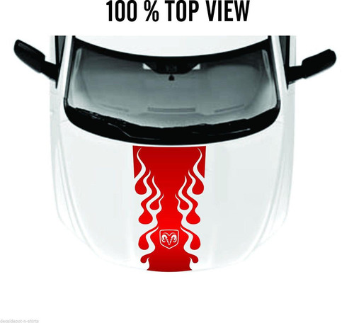 Universal Flaming Hood Stripe Decal Sticker 50 (ram can be removed ...