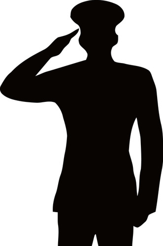 Saluting Soldier Vinyl Decal Sticker 33 (add text) | ANYStickerUWant.com