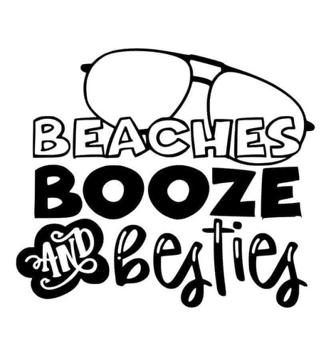 BEACHES BOOZE and BESTIES Decal Sticker | ANYStickerUWant.com