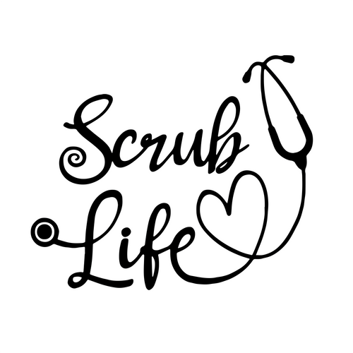 Scrub Life Stethoscope Decal Sticker | ANYStickerUWant.com