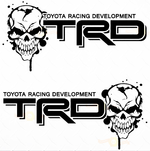 TRD Toyota racing Development Splattered Skull Vinyl Decal Sticker 40 ...